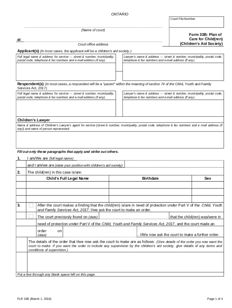 FLR 33B.1 - Ontario Court s - ontariocourts on Doc Template | pdfFiller