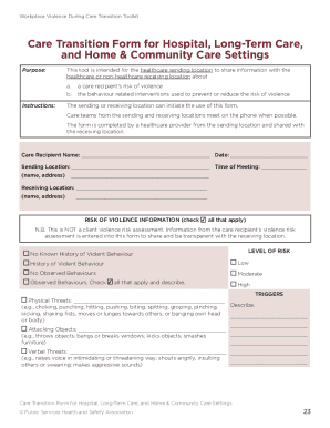 Fillable Online Emergency Response to Workplace Violence (Code White ...