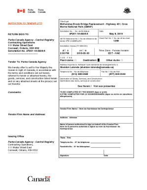 Fillable Online INVITATION TO TENDER (ITT) RETURN BIDS TO Fax Email ...