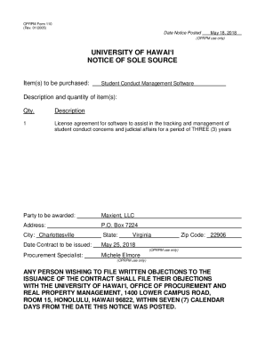 Fillable Online Procurement - University of Hawaii System Fax Email Print - pdfFiller