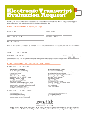 Fillable Online fill.ioElectronic-Transcript-Evaluation-RequestFillable ...