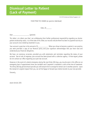 Fillable Online hub.tmlt.orgsample-patient-dismissal-lettersSample ...