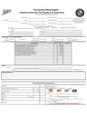 Fillable Online Collegiate Academic Regalia FQ Order Form. Jostens ...
