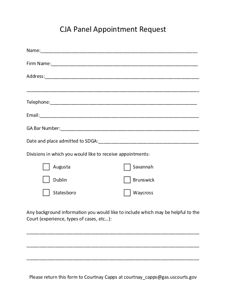 Fillable Online CJA Panel Appointment Request 4-27-21 lines.docx Fax ...