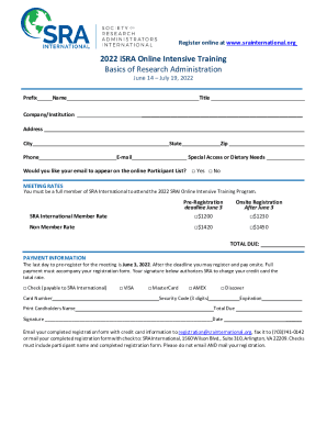 Fillable Online iSRA Basics of Research Administration - SRA ...