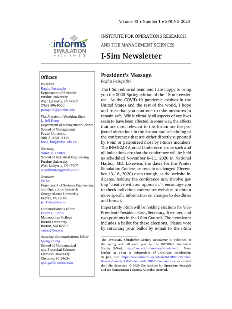 Fillable Online I-Sim Newsletter - online donation form Fax Email Print - pdfFiller