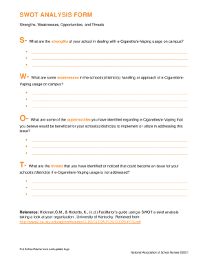 Fillable Online SWOT Analysis Form Fax Email Print - pdfFiller