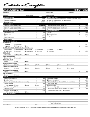 Fillable Online 2018 LAUNCH 23 (LU) ORDER FORM Fax Email Print - pdfFiller