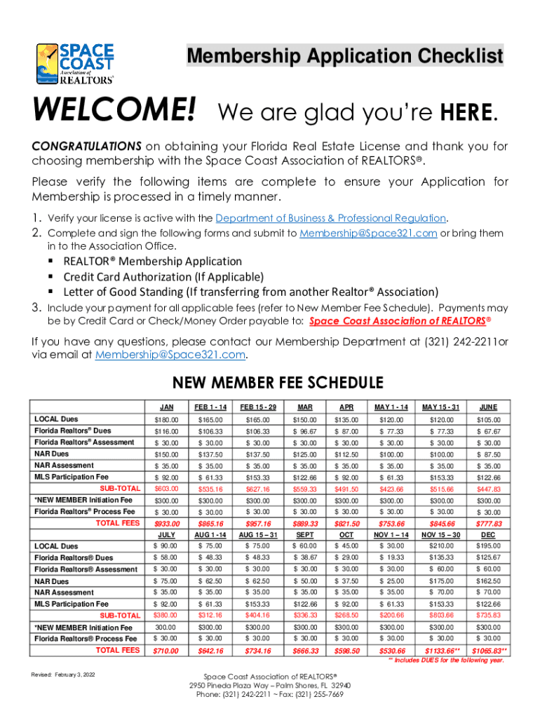 Fillable Online Membership Application Checklist Fax Email Print - pdfFiller