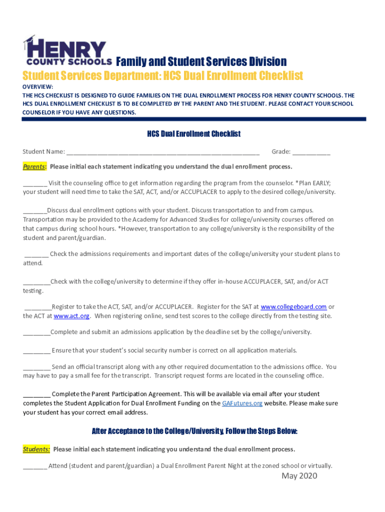 Fillable Online schoolwires henry k12 ga Student Services Department ...