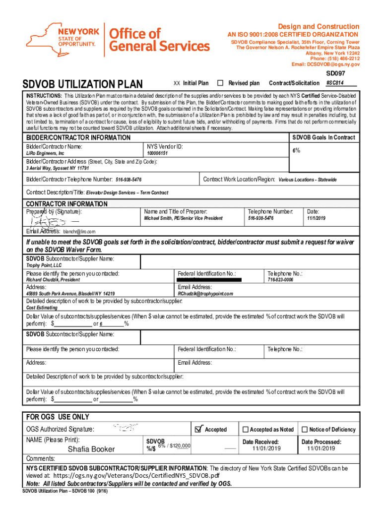 Fillable Online SDVOB Compliance Specialist, 35th Floor, Corning Tower Fax Email Print - pdfFiller