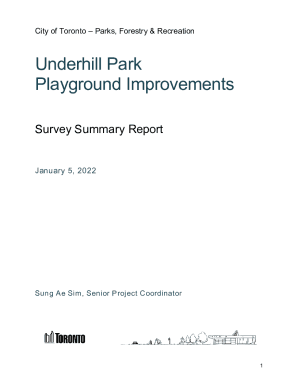 Fillable Online Underhill Park Playground Improvements Survey Summary ...