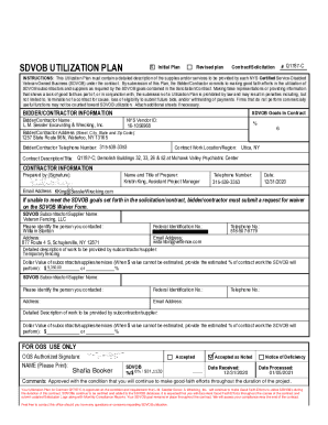 Fillable Online Utilization Plans - NEW YORK STATE CONTRACT ...