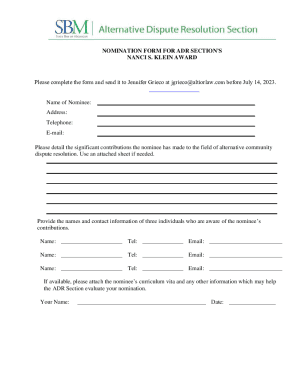 Fillable Online 44+ SAMPLE Nomination Form Templates in PDFMS Word44 ...