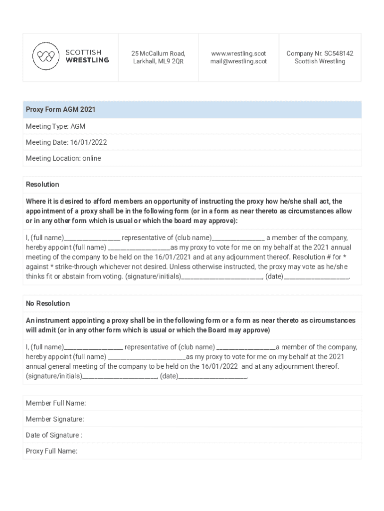 Fillable Online SW Proxy Form AGM 2021 - Webflow Fax Email Print - pdfFiller