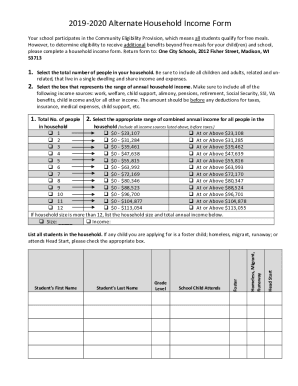Fillable Online Fillable Online alternate-household-income-form (1) Fax ...