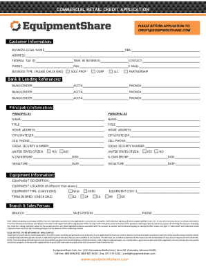 Fillable Online COMMERCIAL RETAIL CREDIT APPLICATION Fax Email Print ...
