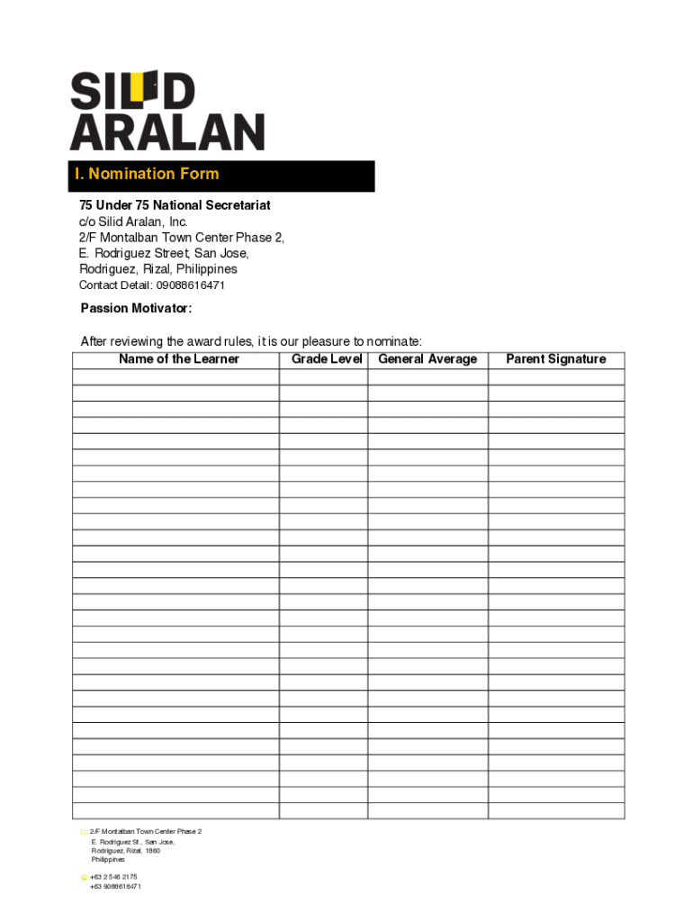 Fillable Online SAI 75Under75 FORMS Fax Email Print - pdfFiller