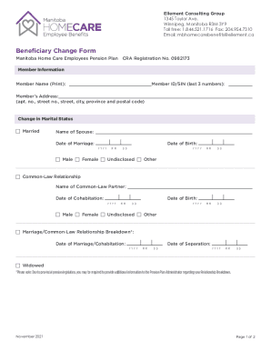 Fillable Online Beneficiary Change Form - Webflow Fax Email Print ...