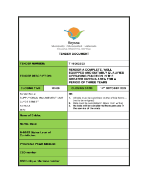 Fillable Online Available Tenders - Department of Employment and Labour ...