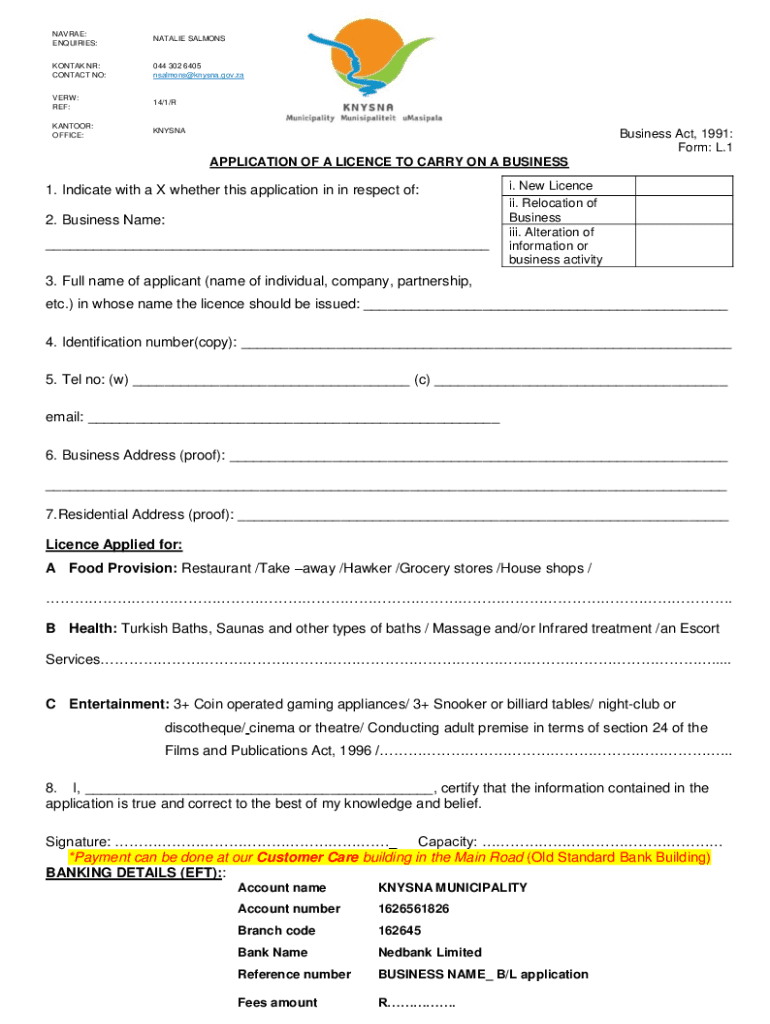 Fillable Online 1. Indicate with a X whether this application in in respect of Fax Email Print ...