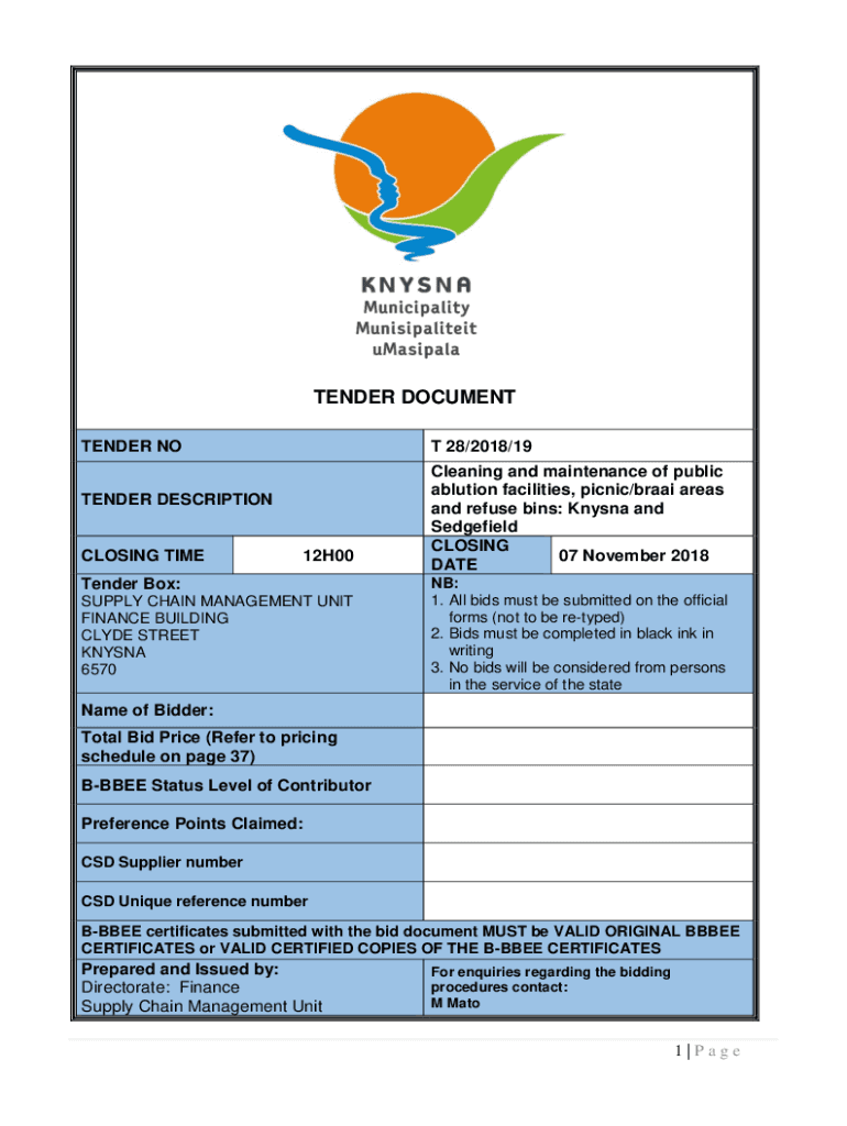 Fillable Online TENDER DOCUMENT TENDER NUMBER: T25 of 2022/23 TENDER DESCRIPTION ... Fax Email ...