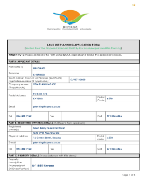 Fillable Online T2.-Municipal-Land-Use-application-form (1) - knysna ...