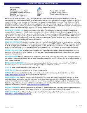 Fillable Online leave of absence request form Fax Email Print - pdfFiller