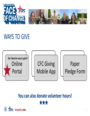 Fillable Online Online Portal CFC Giving Mobile App Paper Pledge Form ...