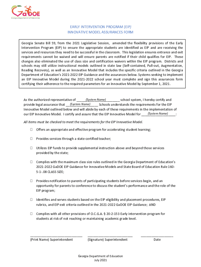 Fillable Online eip innovative model assurances Fax Email Print - pdfFiller