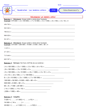 Fillable Online sites nbed nb Exercice de Math pour la 6me - Exercice a ...