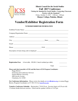 Fillable Online Vendor/Exhibitor Registration Form Fax Email Print ...