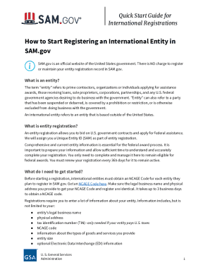 Fillable Online How to Start Registering an International Entity in SAM ...