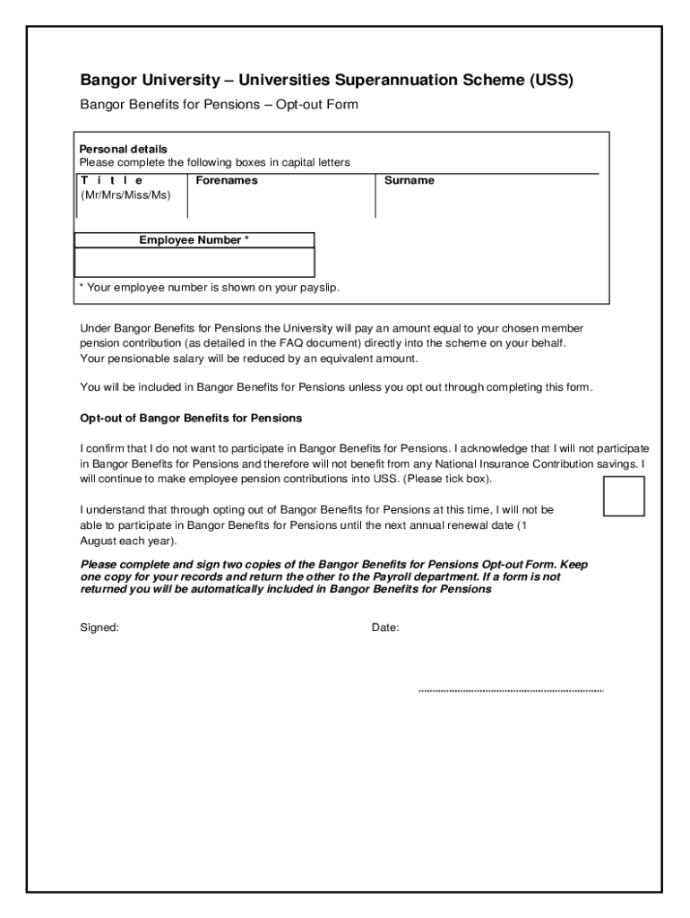 Fillable Online USS Opt-put form (Oct 16).rtf Fax Email Print - pdfFiller