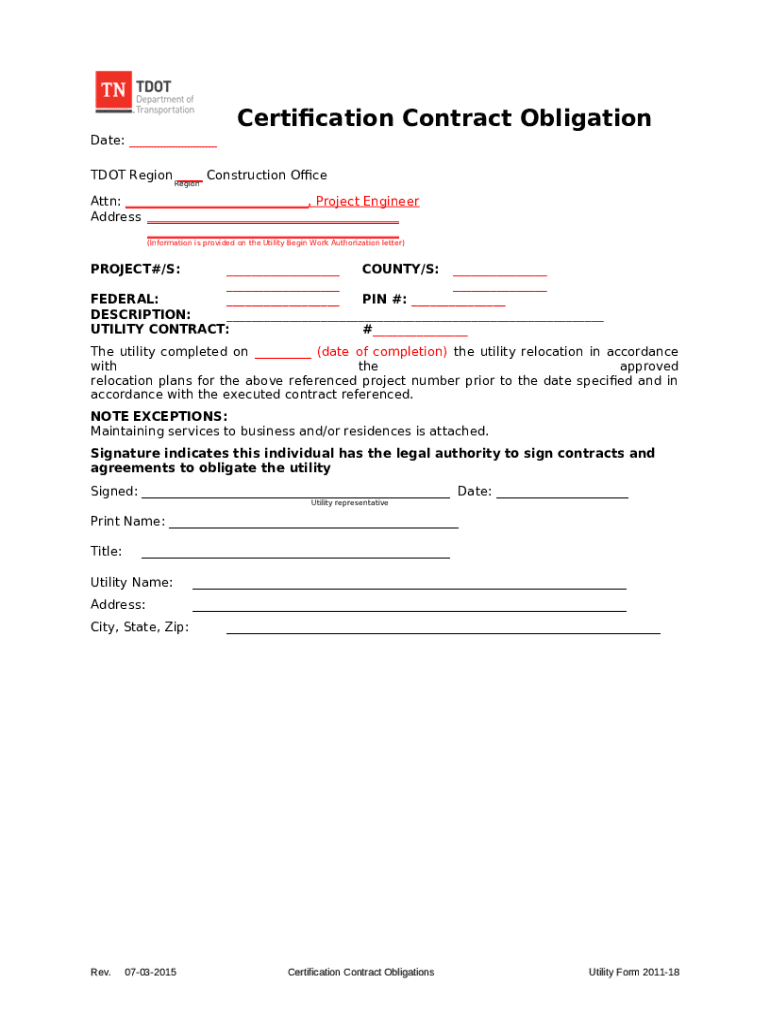 Utility Construction Completion Certification Letter Doc Template ...