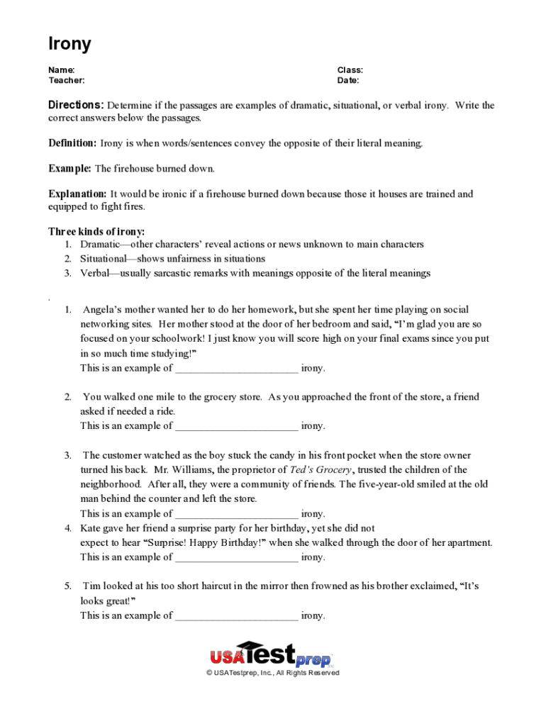 Fillable Online schoolwires henry k12 ga Irony WorksheetsEreading ...