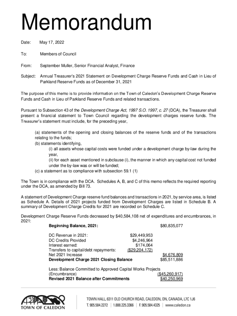 Fillable Online Memorandum - Annual Treasurer's 2021 Statement. Memorandum - Annual Treasurer's ...