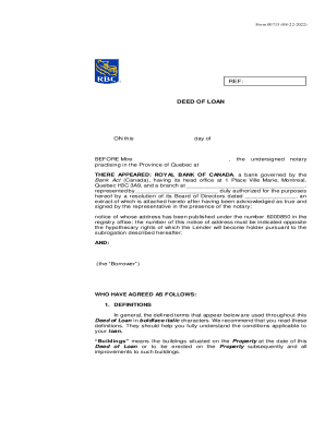 Fillable Online DEED OF LOAN REF: - Royal Bank Fax Email Print - pdfFiller