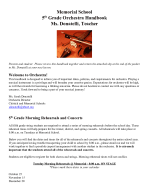Fillable Online docs.google.comdocumentd5th Grade Orchestra Handbook 19 ...