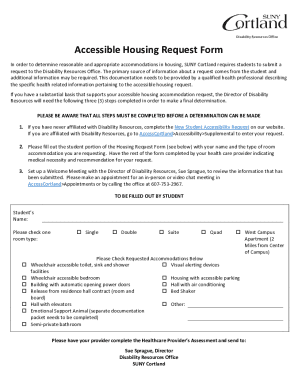 Fillable Online www2 cortland Accessible Housing form Fax Email Print ...
