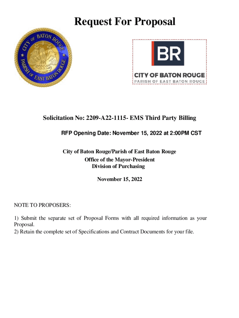 Fillable Online Request For Proposal - Louisiana.gov Fax Email Print - pdfFiller
