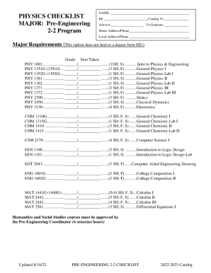 Fillable Online www.physics.ucsb.eduundergradcourse-checklistCourse ...