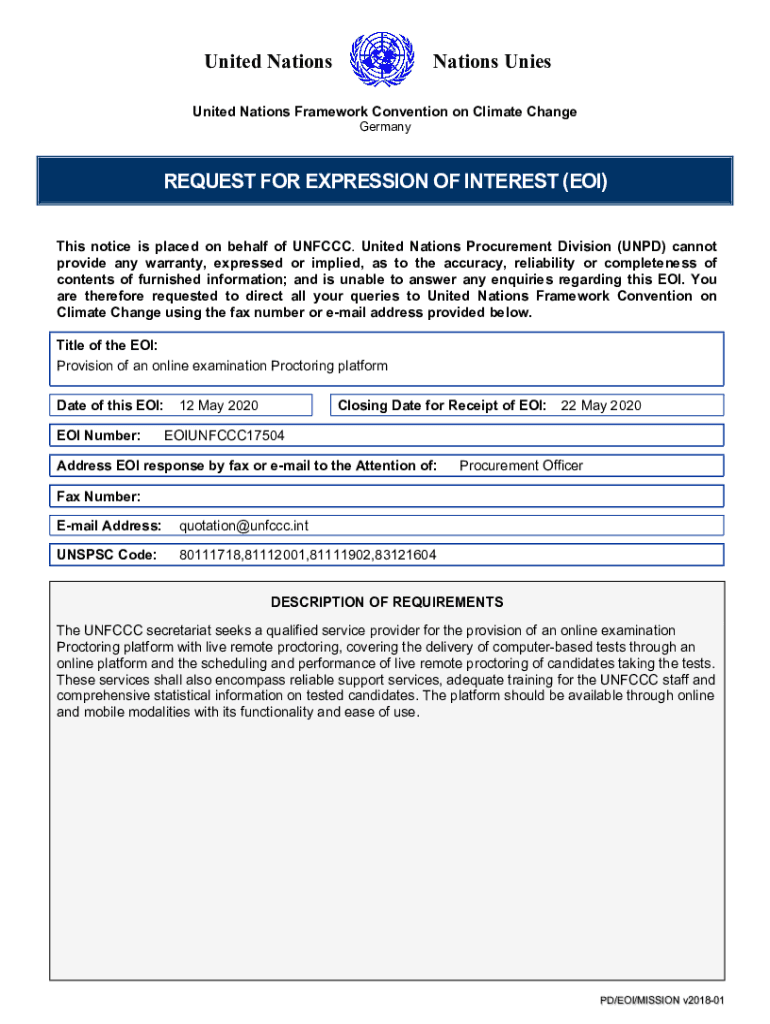 Fillable Online Provision of an online examination Proctoring platform ...