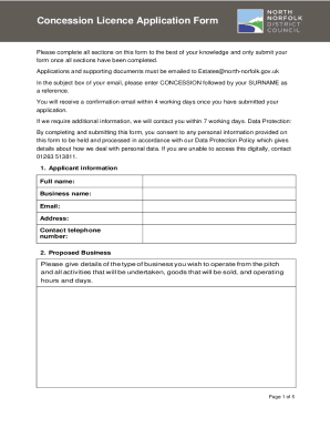 Fillable Online www.signnow.com54370-airport-concession-formsConcession ...