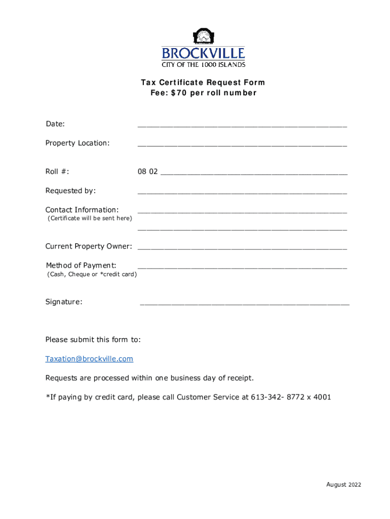 Fillable Online Tax Certificate Request Form 2022.docx Fax Email Print ...