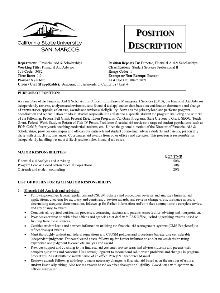 Fillable Online Executive Director of Scholarships and Financial Aid job with ... Fax Email ...