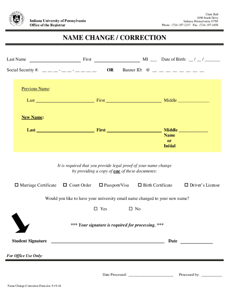 Fillable Online Street Addresses for IUP Buildings - Indiana University of Pennsylvania Fax ...