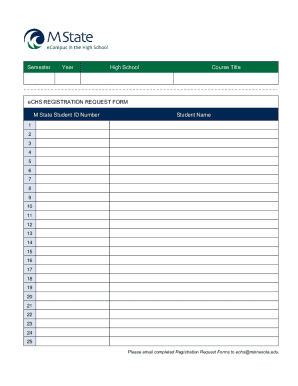 Fillable Online eCHS Registration Request Form Fax Email Print - pdfFiller