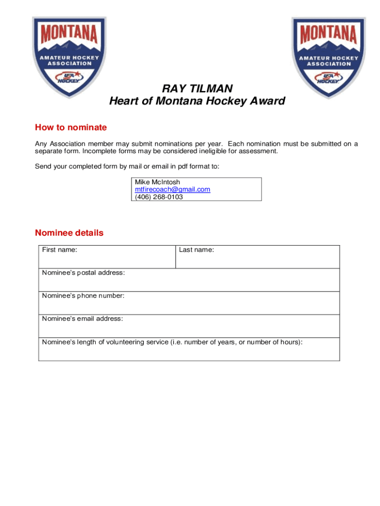 Fillable Online Nomination form template - Ngin Fax Email Print - pdfFiller
