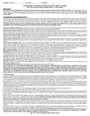 Fillable Online Participant: First Name , Last Name , Bib Number ...